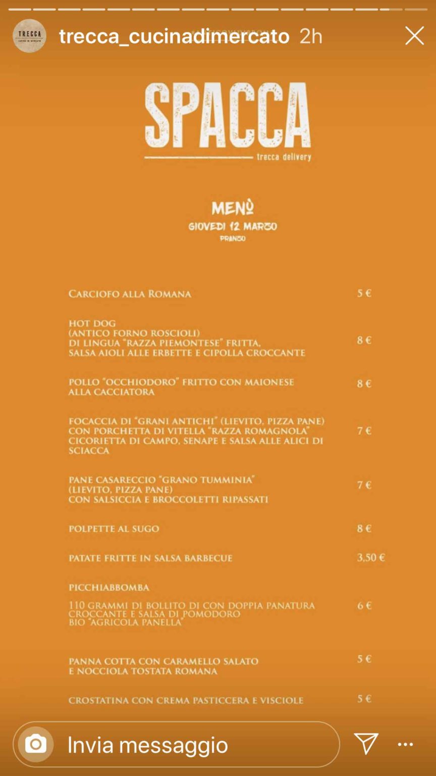 Delivery. Spacca di Trecca a Roma per combattere il Coronavirus