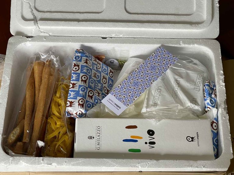 Pino Cuttaia. Recensione della cena in delivery con Uovodiseppia