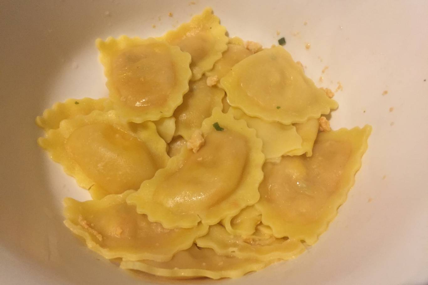 Assaggio dei ravioli Rana che ora ha un ristorante stella Michelin